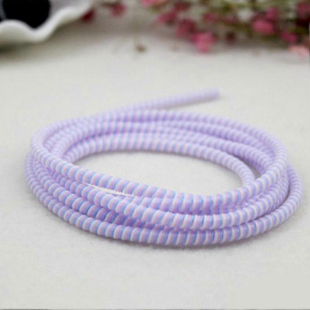 1.4m Spiral USB Charge Cord Earphone Cable Protector Saver Cover Wire ...