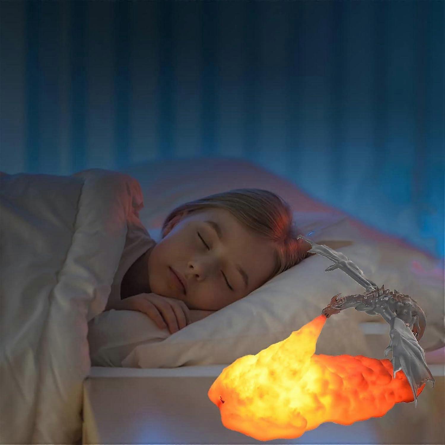 Fire Dragon Lamps, 3D Printed Volcano Moon Light, Kids Sleep Accompany ...