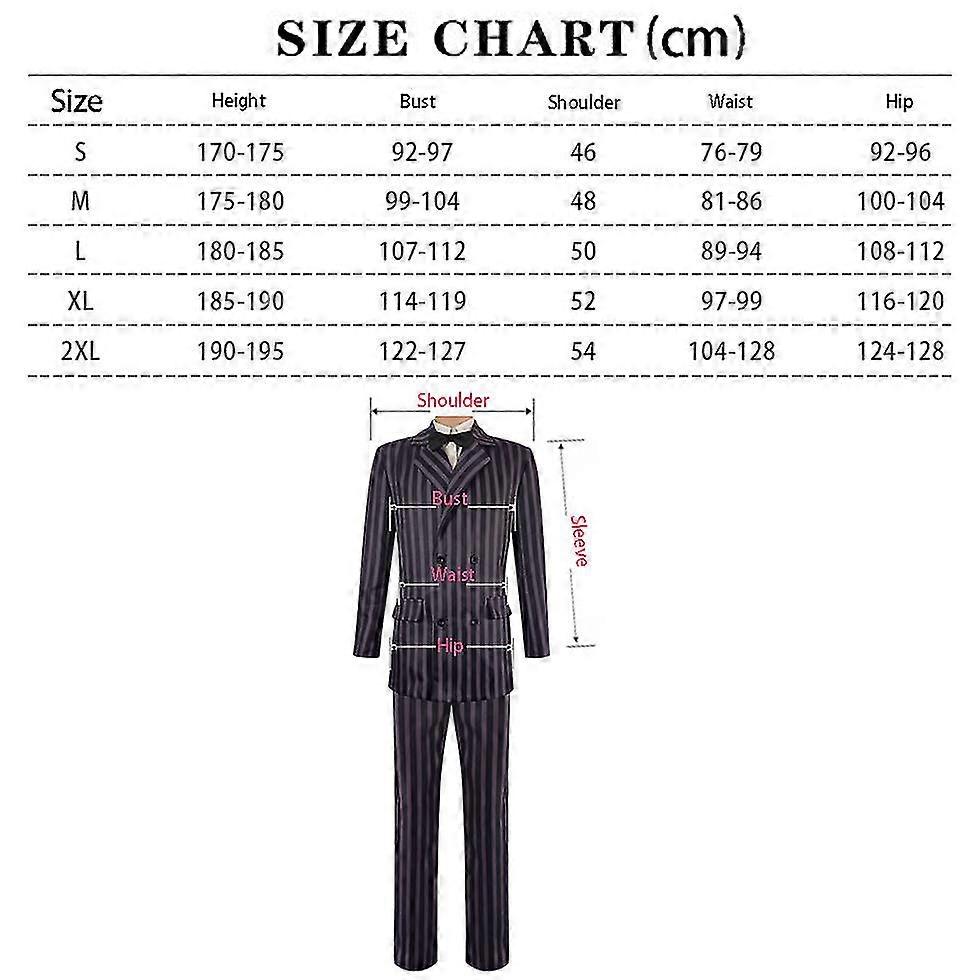 Gomez Costumes For Adults 4 Pack Addams Family Cosplay Suit Mens ...