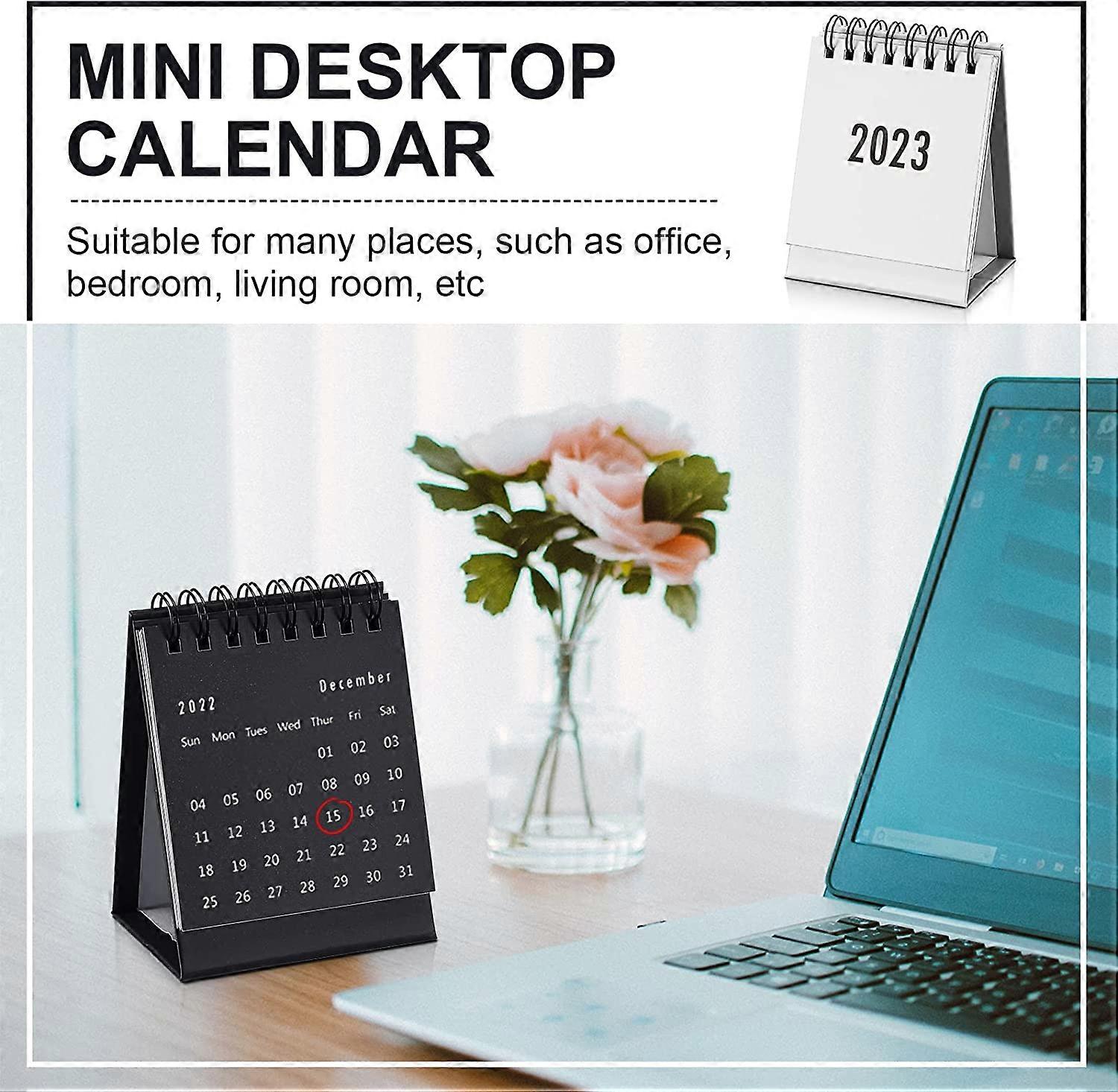 2 Pieces Mini Desk Calendar 2022-2023 Aug 2022- Dec2023 Small Desktop ...