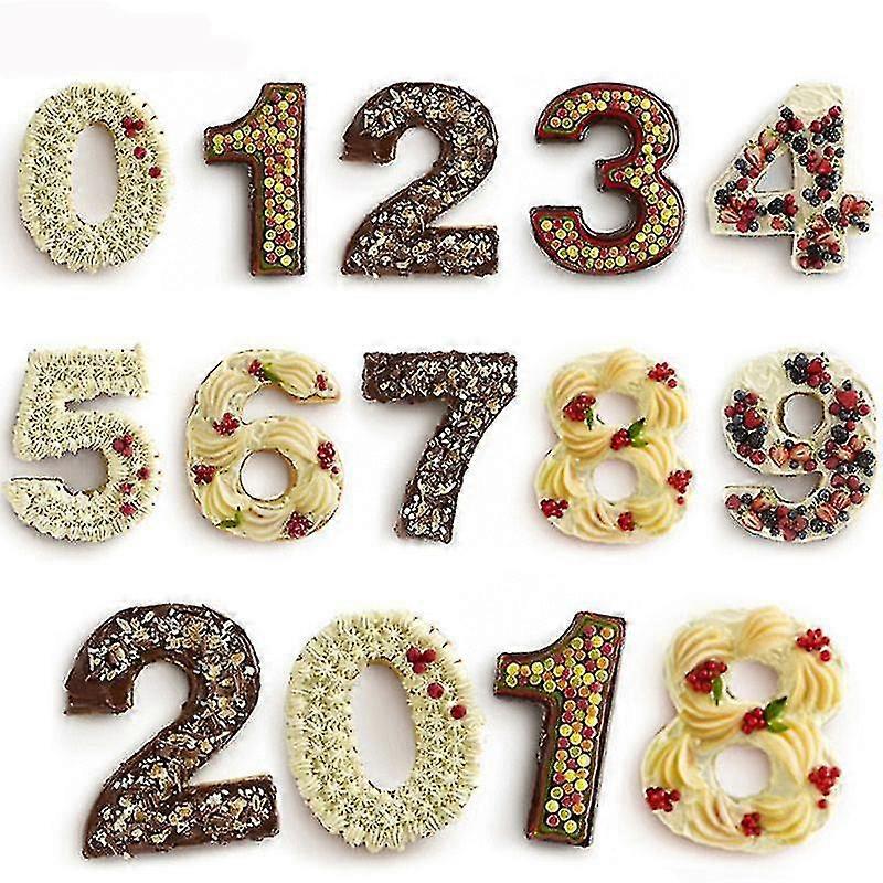 Set Of 9 Number Cake Moulds For Baking 10 Inch Silicone Cake Moulds ...