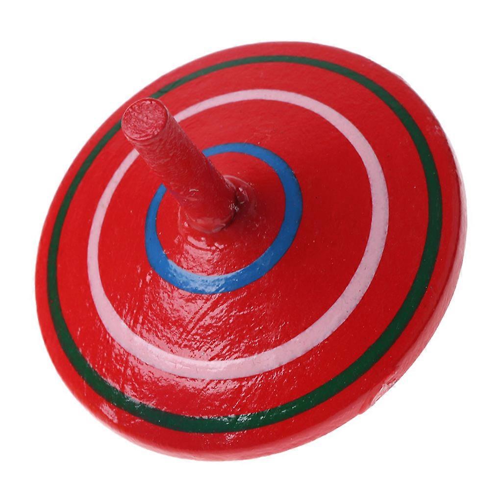 Rotating Multicolour Wooden Spinning Tops Kids Toy Traditional Baby ...