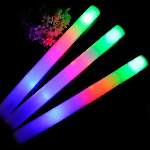 5pcs Light Up Foam Sticks LED Wands Rally Rave Batons DJ Flashing Glow ...