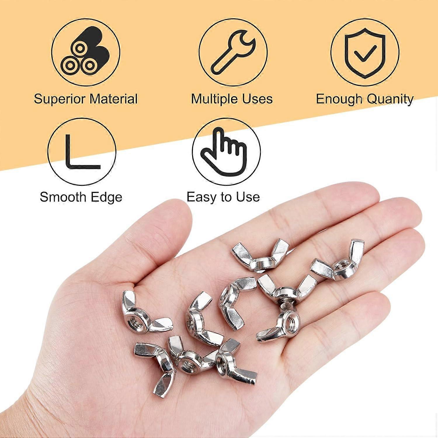 M6 Wing Nut Wing Nuts Metric Female Stainless Steel Wing Nut for DIY ...