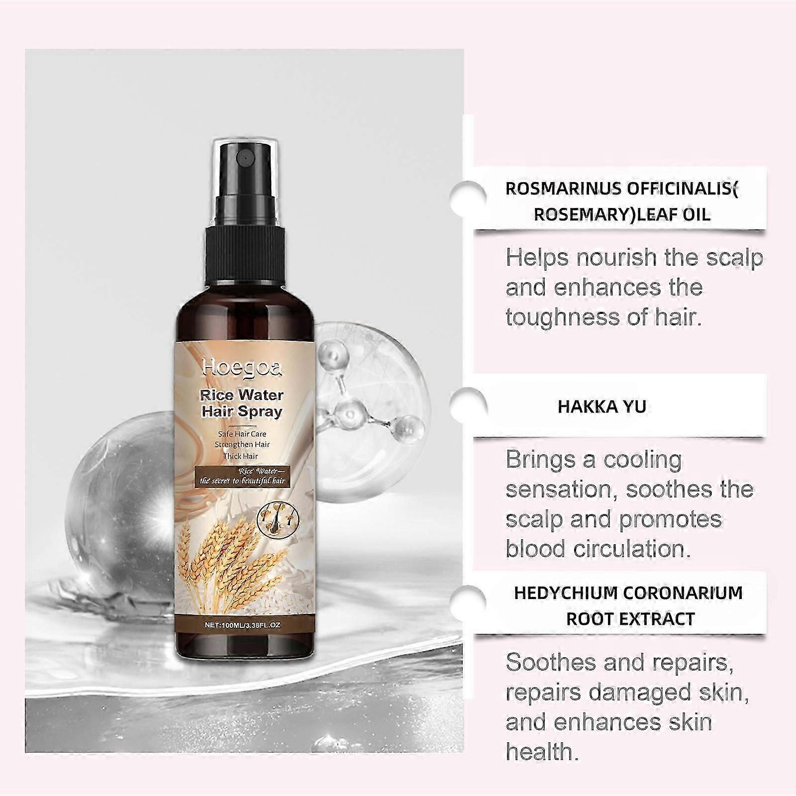 Rice Water for Hair Growth, Rice Water Spray with Rosemary & Vitamin E ...