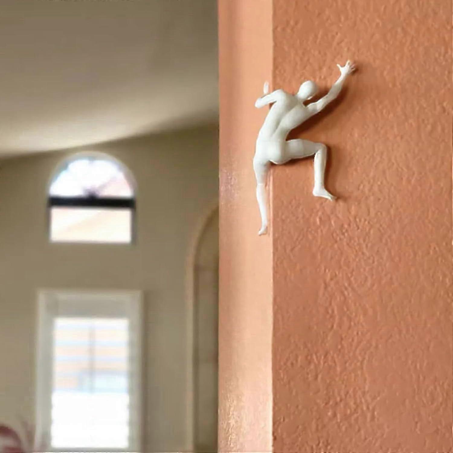 Unique Climber Sculpture Wall Decor,industrial Resin Climbing Man Wall ...