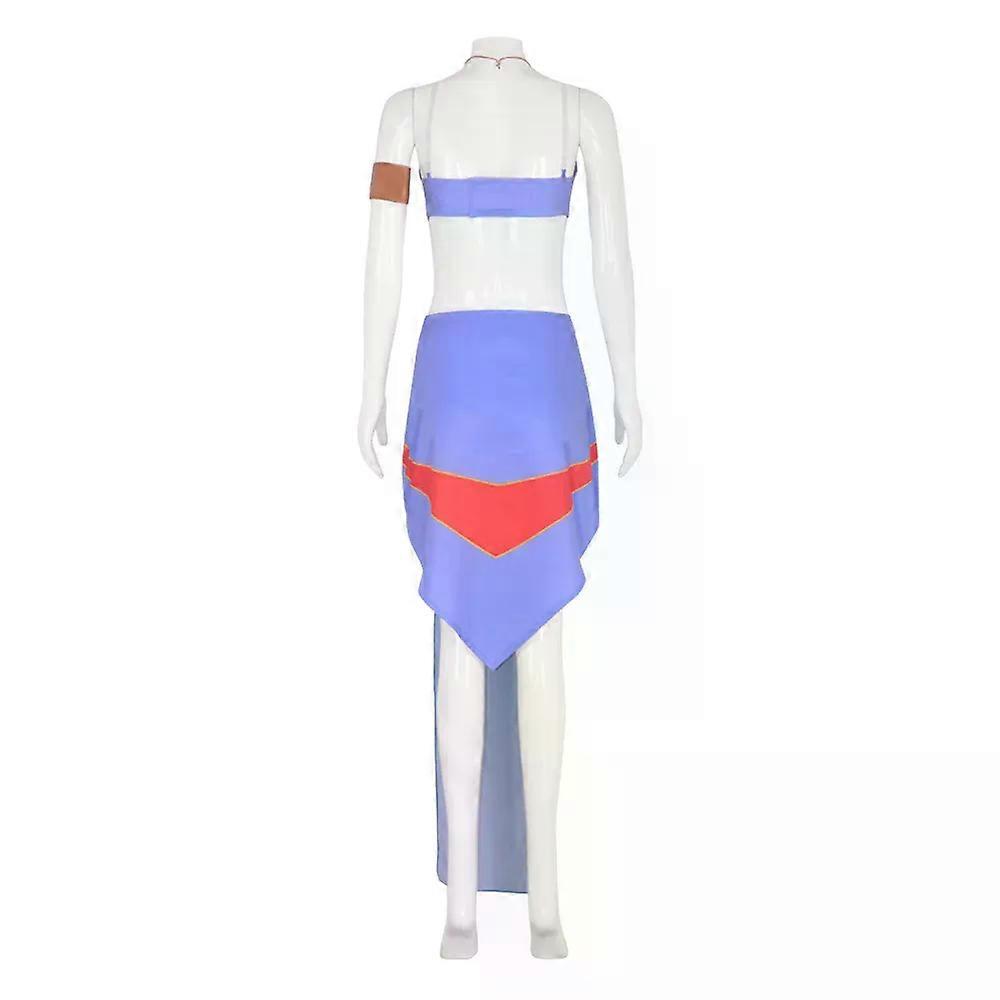 Halloween Princess Kida Atlantis Cosplay Party Costume Adult Women Blue ...