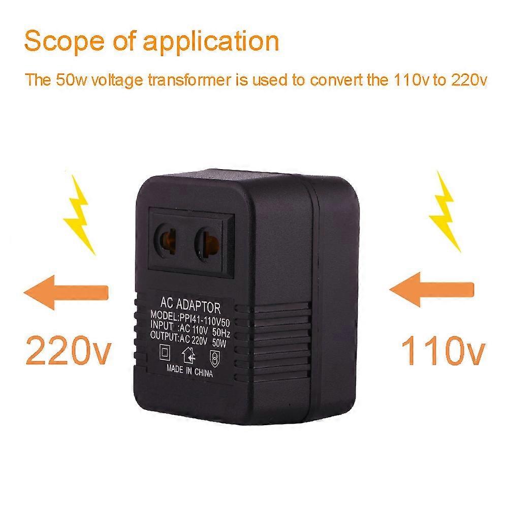 110V to 220V 50W AC Power Socket Adapter, EU/US Plug to US Plug(Black ...