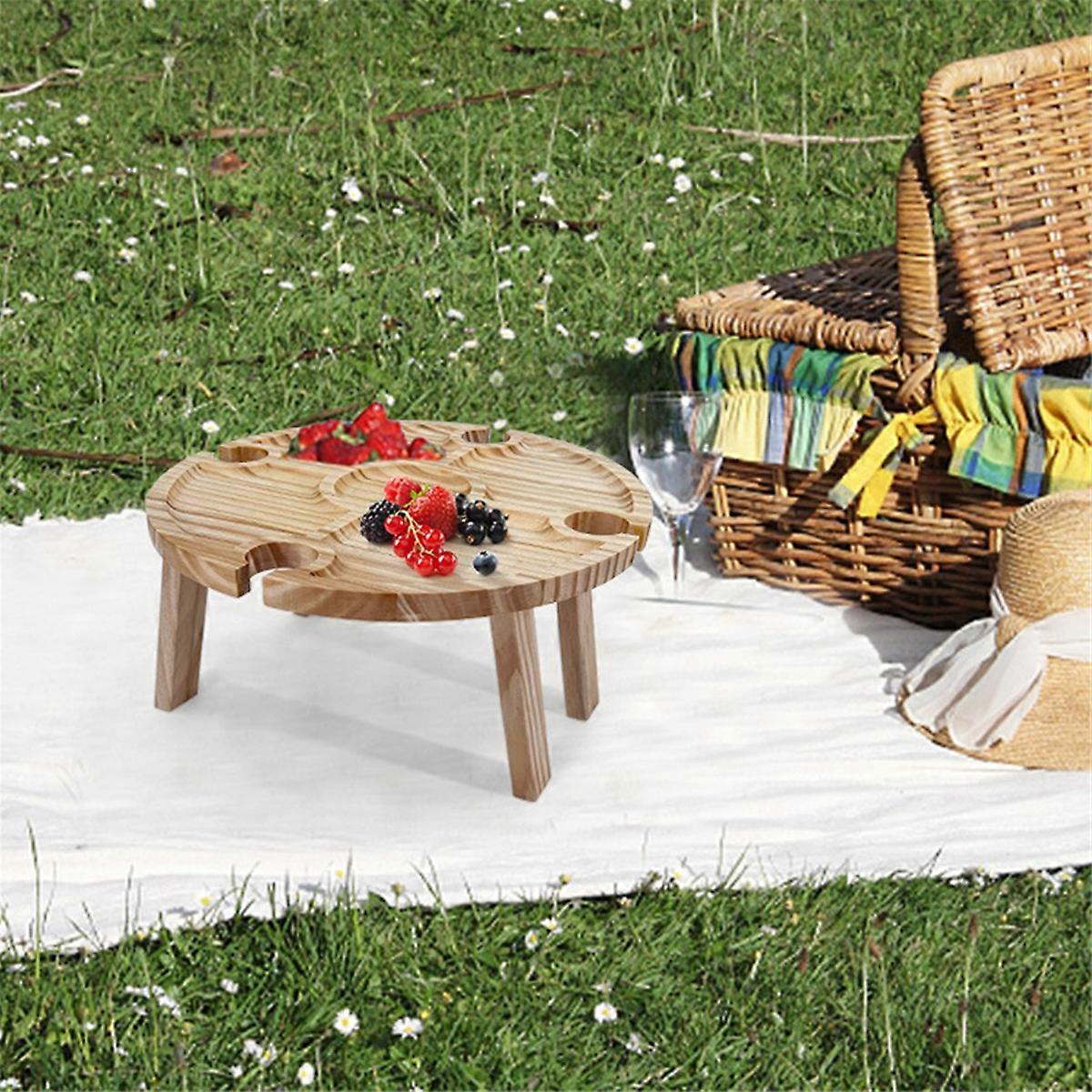 2 in 1 Wine Glass Rack, Foldable Wine Glass Rack Table Picnic Tray ...
