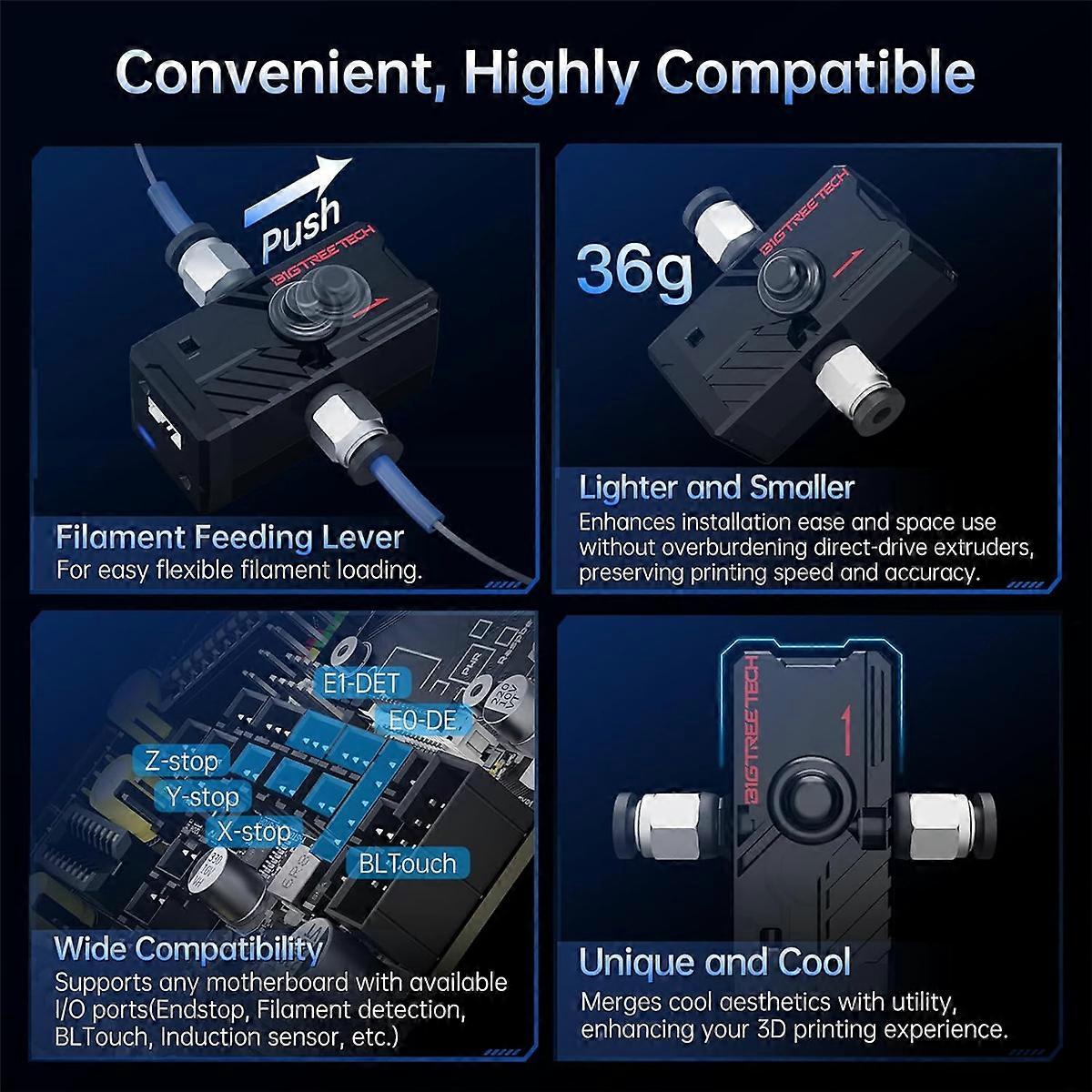 BIGTREETECH SFS V2.0 Smart Filament Sensor, Filament Runout Sensor for SKR MINI E3 V3.0/Octopus ...