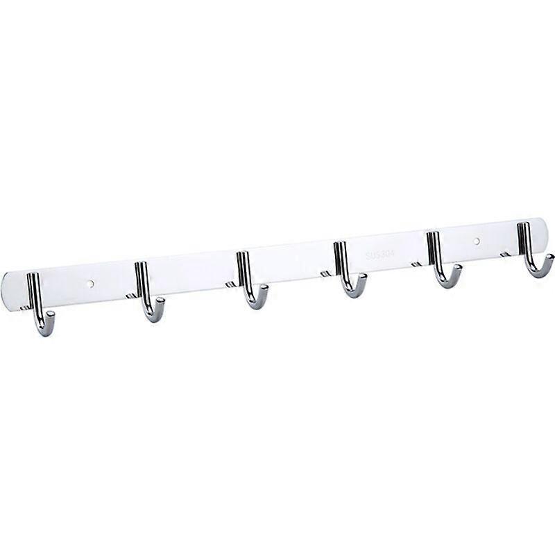 Bar with 6 stainless steel hooks Robe hooks Wall mounted coat rack ...
