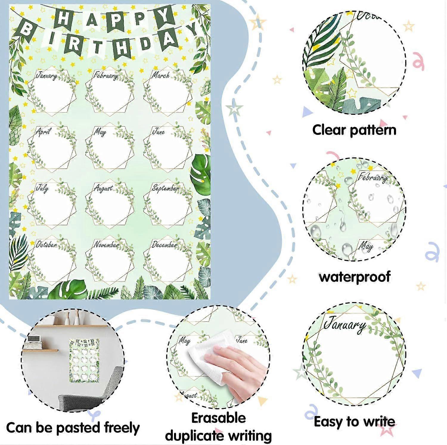 Happy Birthday Classroom Poster Boho Birthday Calendar Chart Paper ...