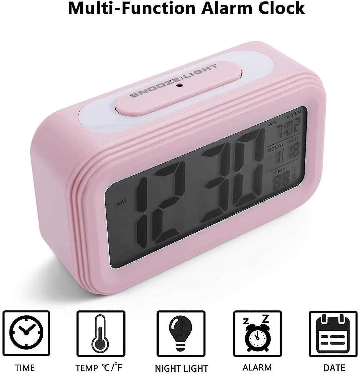 Battery Digital Alarm Clock For Bedroom, Lcd Display Bedside Alarm ...