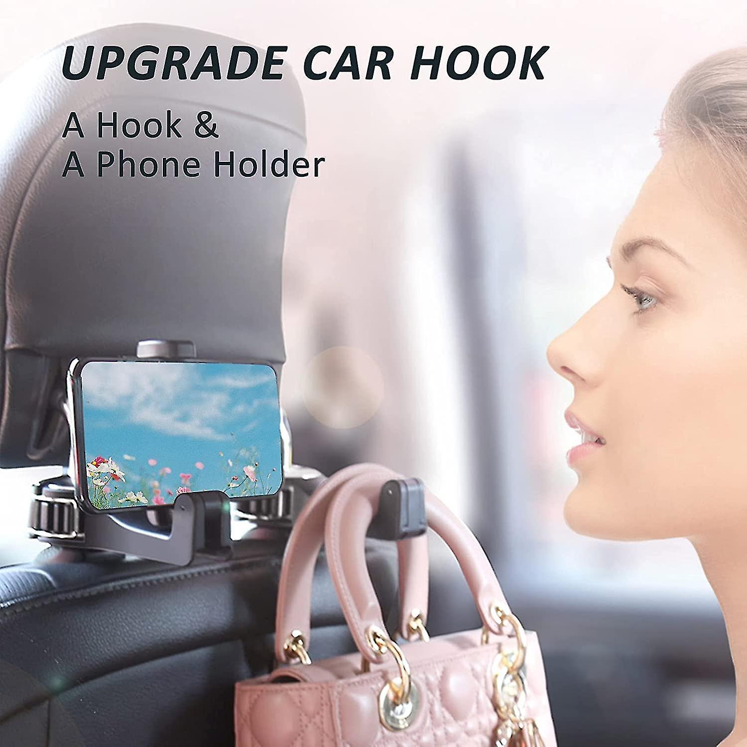 Car Hooks With Phone Holder, Car Seat Hooks For Purses And Bags ...