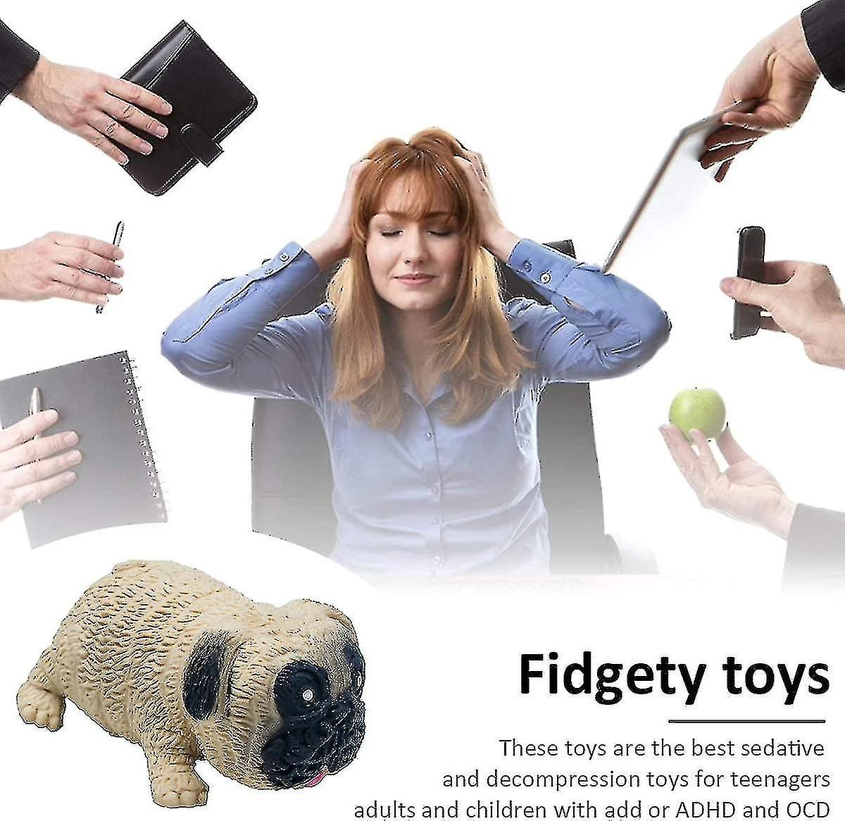 Creative Squishy Toy Handhold Squeeze Fidget Set Pug Dog Toy Boys Girls ...