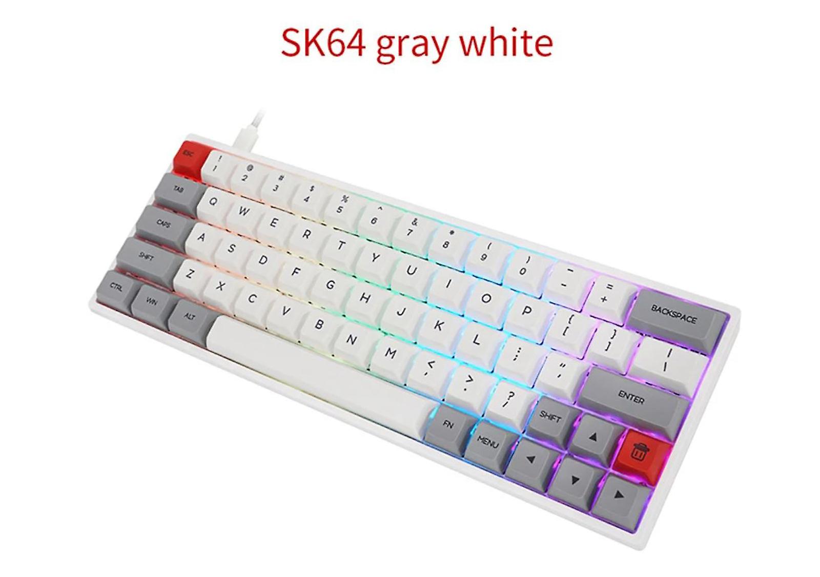 Geek Sk64s Custom 64 Keys Rgb Backlit Bluetooth Wired Mechanical Gaming ...