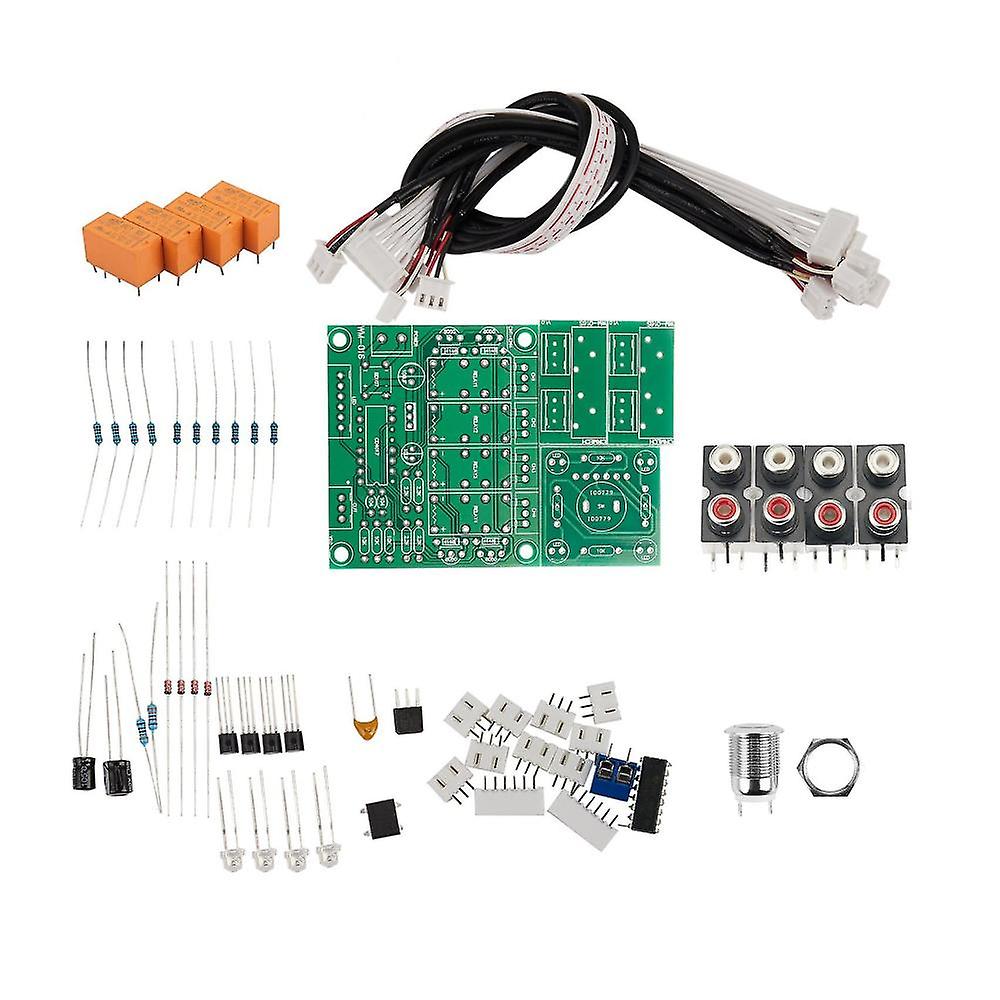 Relay 4-way Audio Input Signal Selector Switching Rca Audio Input Selection Board Of Button ...
