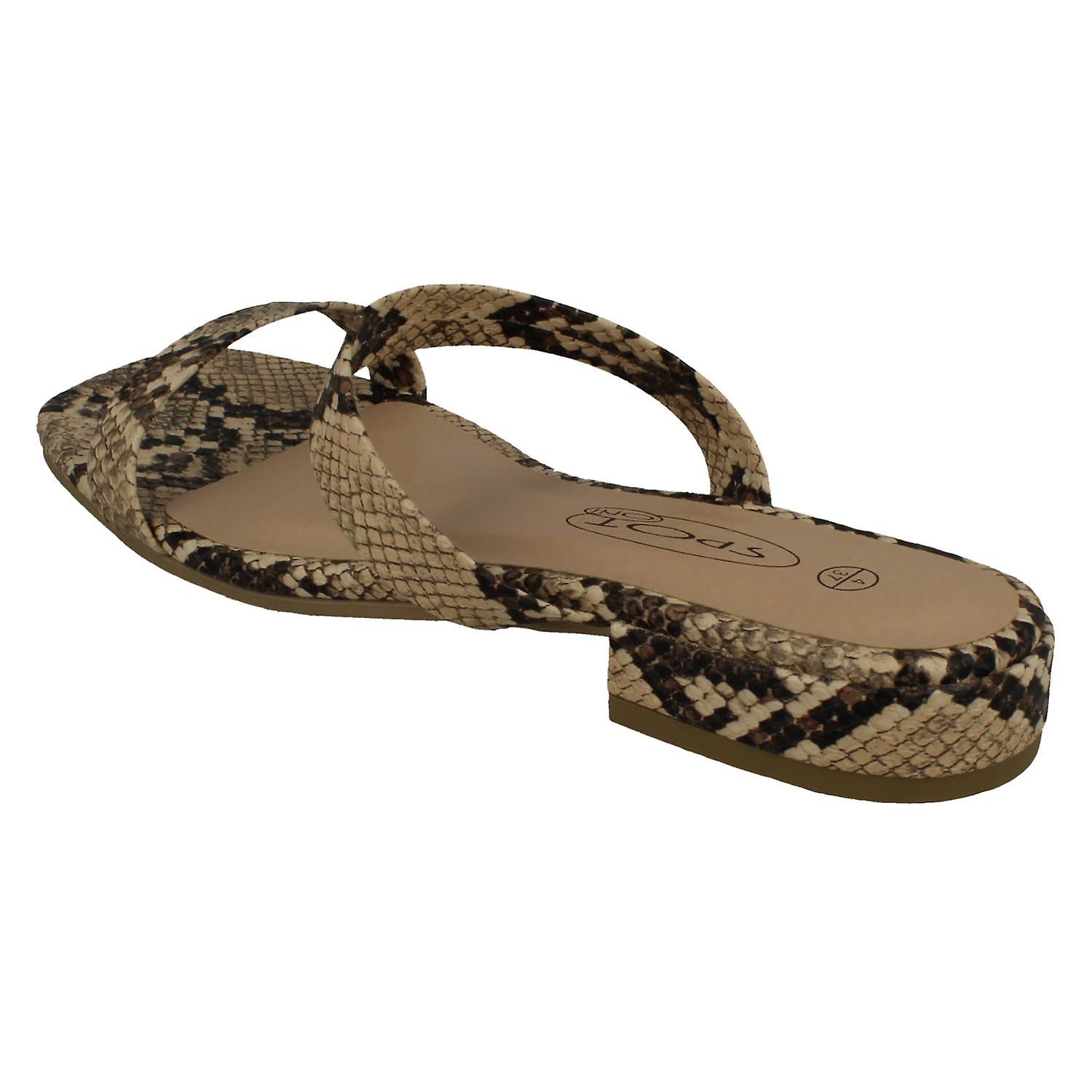 Ladies Spot On Snake Print Sandals F00254 | Fruugo AU