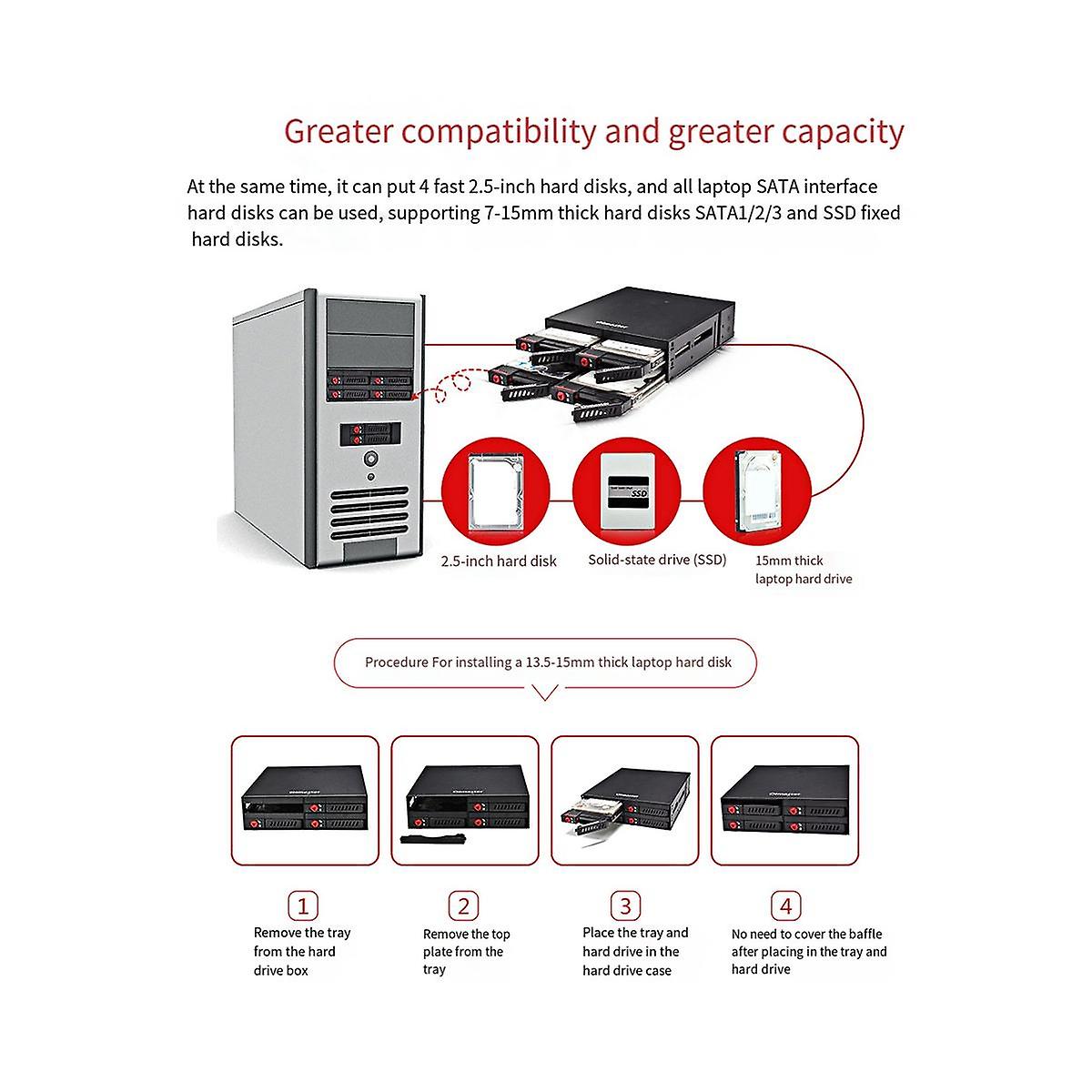4-Bay 2.5Inch SATA SSD HDD Enclosure Mobile Rack/Enclosure Hard Disk ...
