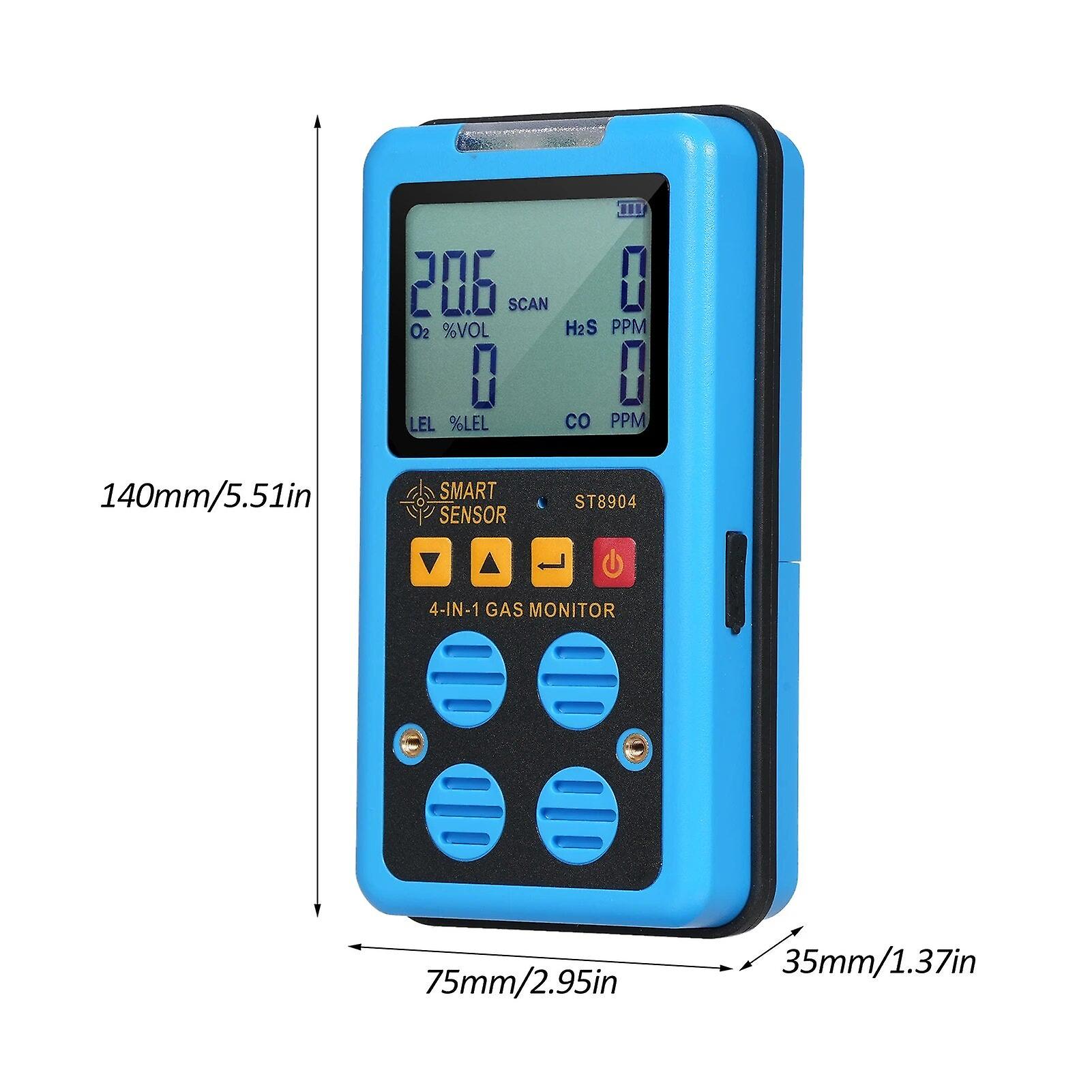 Smart Sensor 4 In 1 St8904 Rechargeable Portable Detector H₂s O₂ Co And Lel Multi Monitor Gas ...
