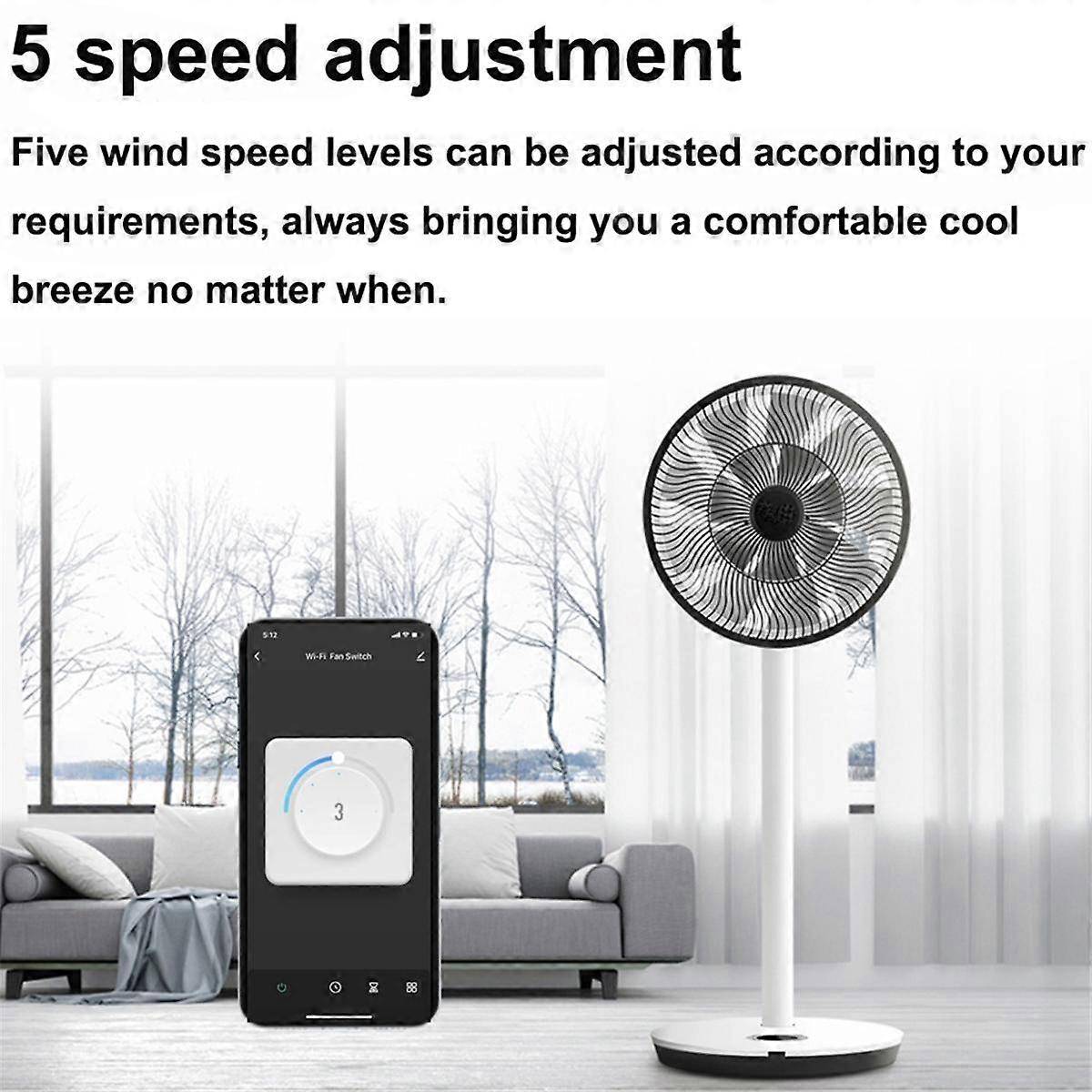 Smart Wifi Fan Switch 5 Speed Control EU Ceiling Fan Rotary/Knob ...