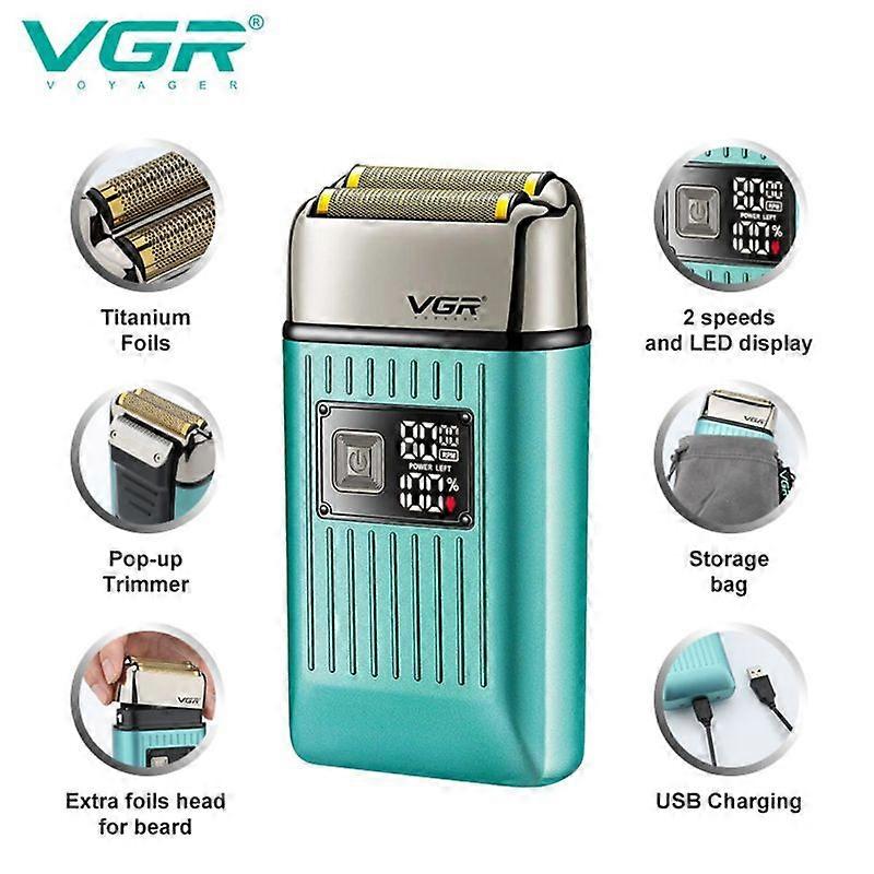 VGR Hair Trimmer Professional Electric Razor IPX6 Waterproof Hair Cutting Machine LED Display ...