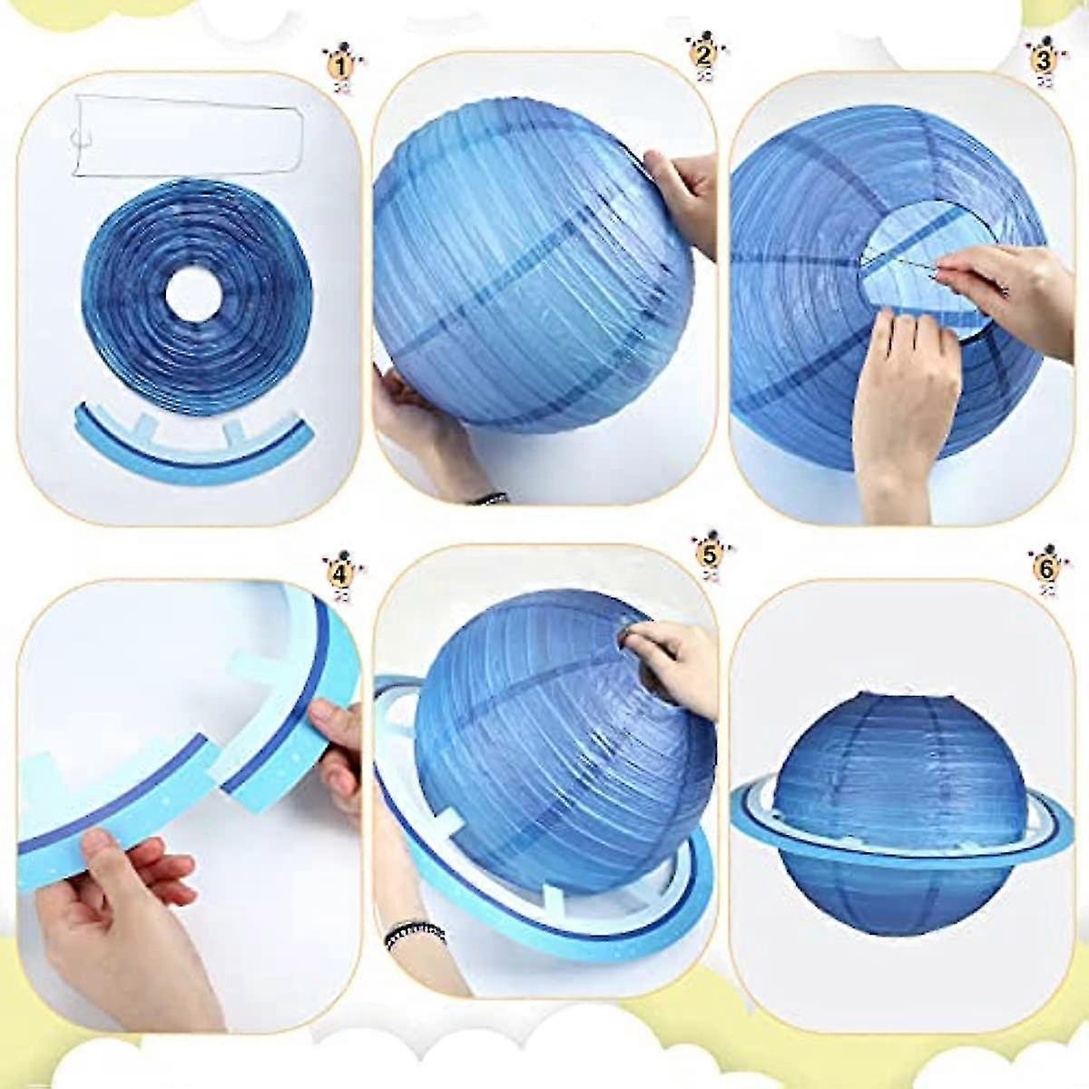 8 Pcs Planet Paper Lanterns 12 Inch Outer Space Party Decorations Solar ...
