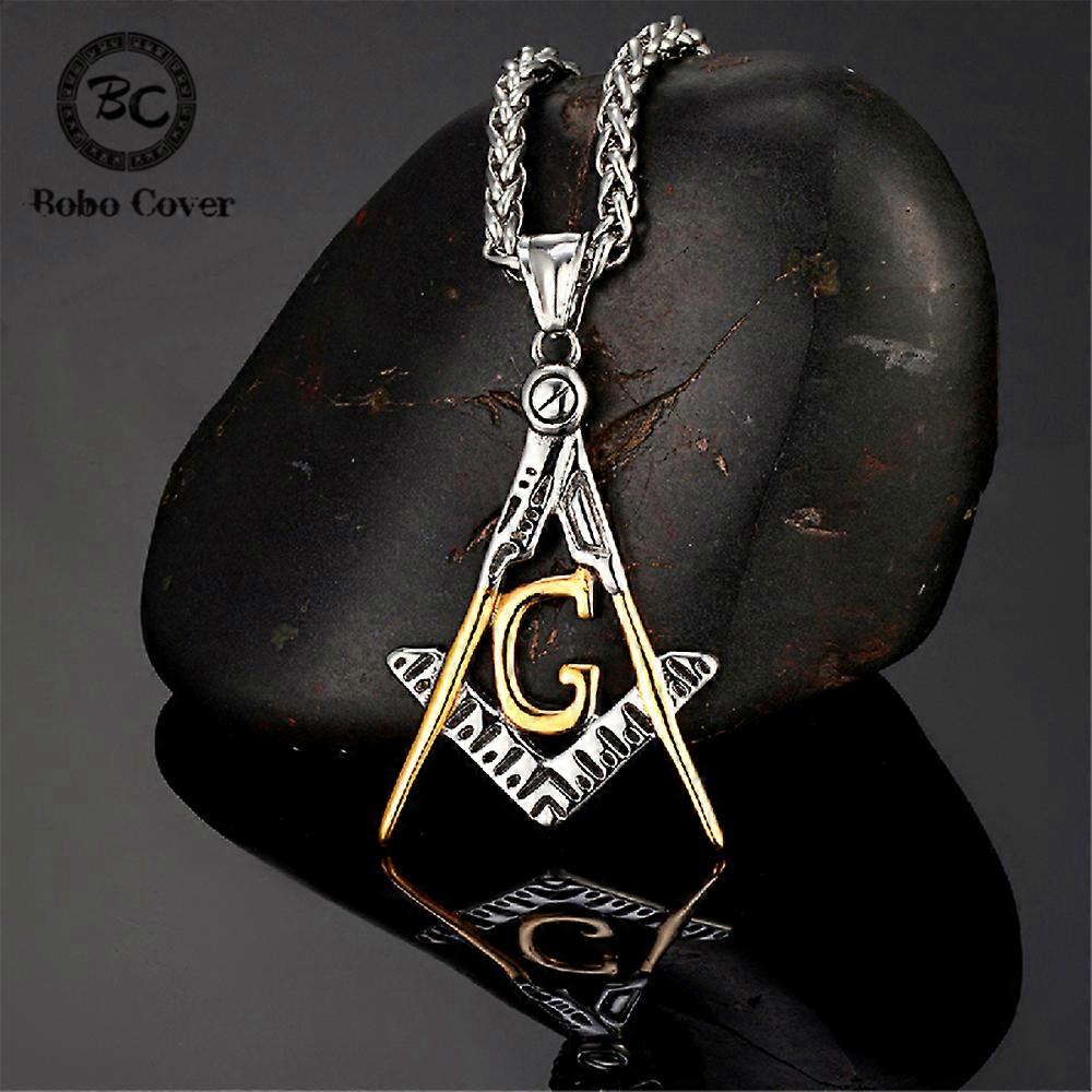 Retro Viking Masonic Necklace Men Gold Color Stainless Steel Mason ...