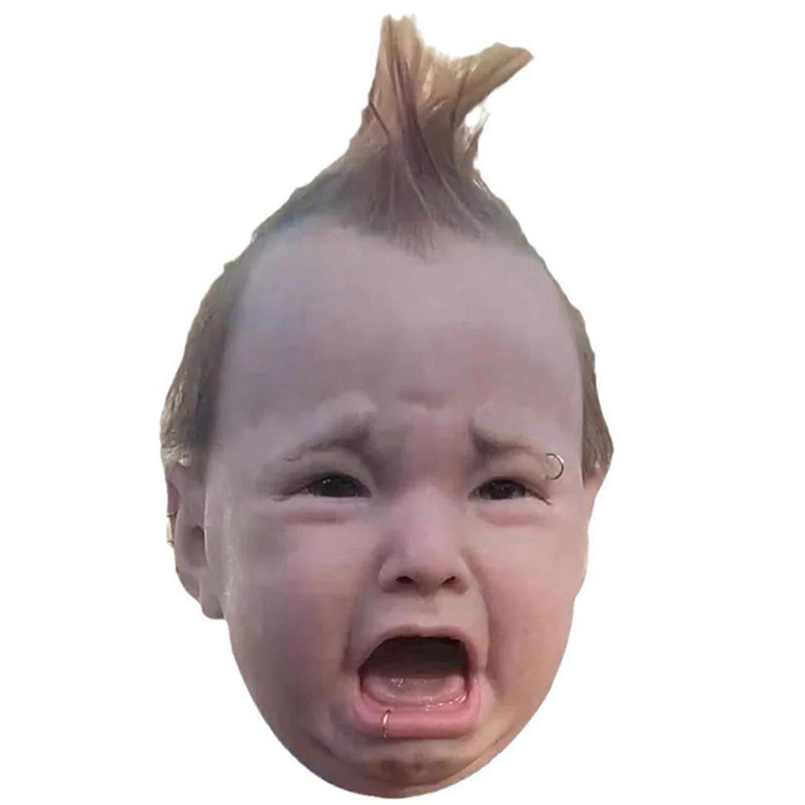Creepys Hilarious Latex Head Mask Novelty Realistics Crying Baby Mask ...