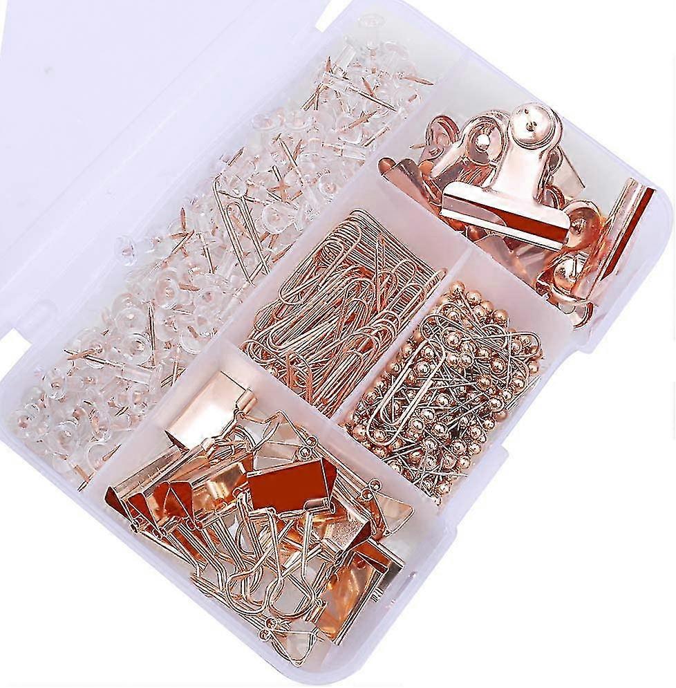 Push Pins Binder Clips Paper Clips Map Tacks Sets, 5 Styles 500 Pcs ...