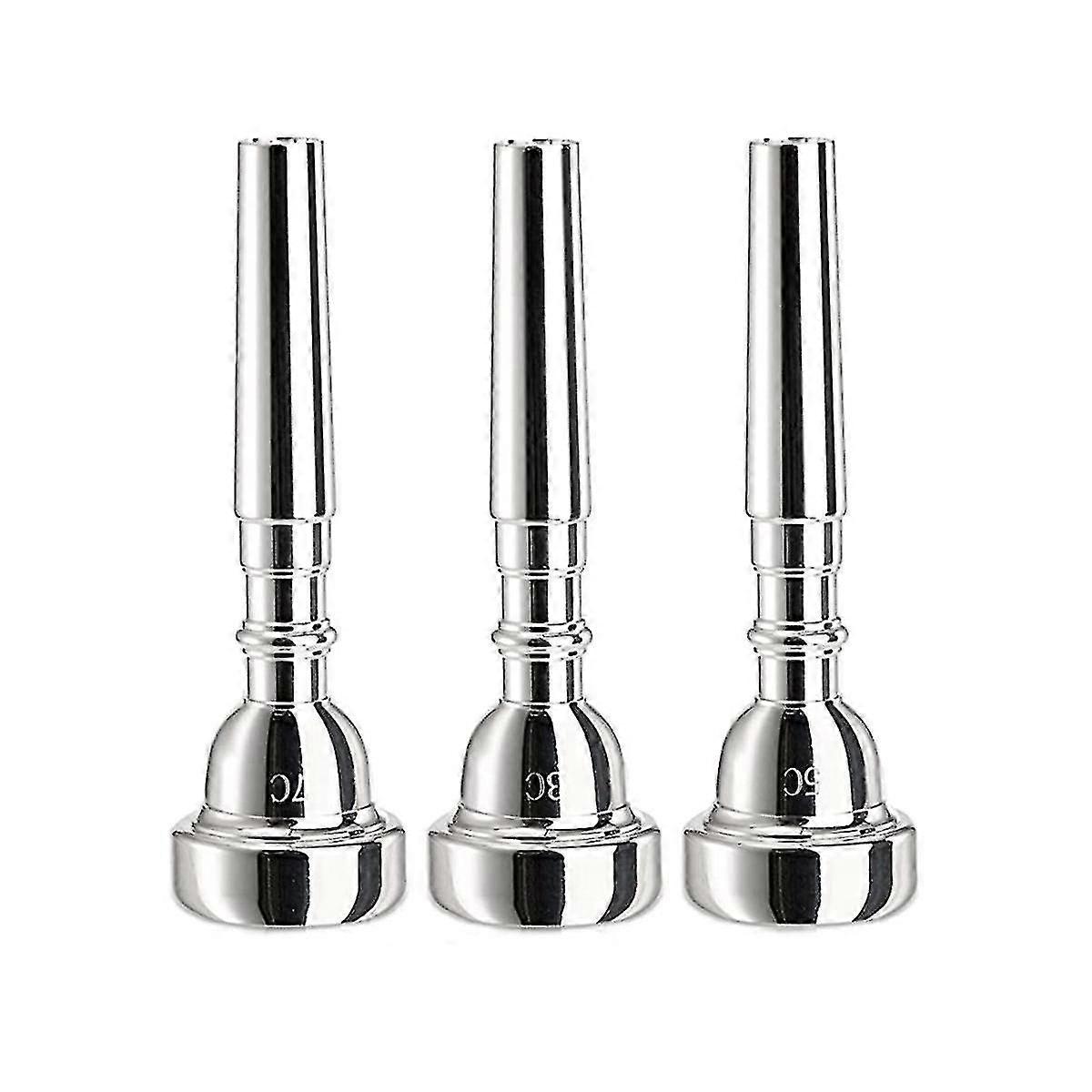 Trumpet Mouthpiece, 7c 5c 3c Silver Plated Mouthpiece for Beginners ...