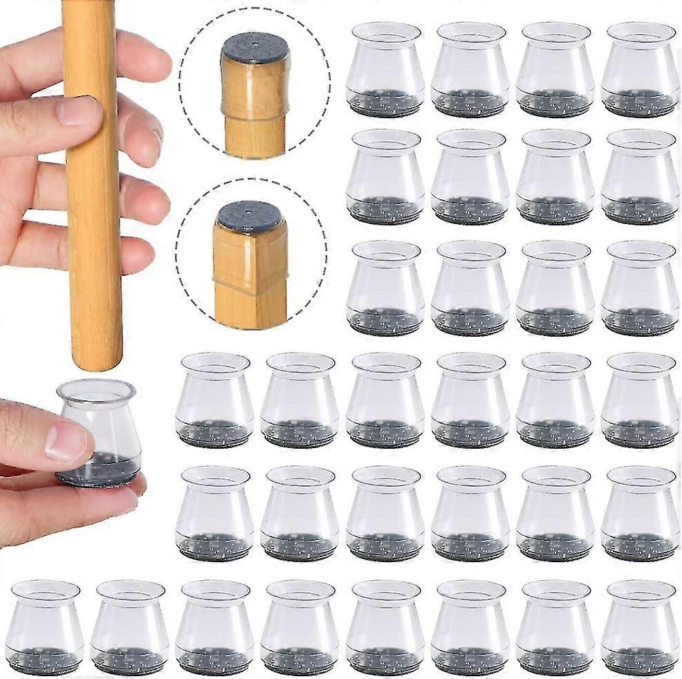 32pcs Small Chair Leg Floor Protectors, Clear Chair Leg Covers ...