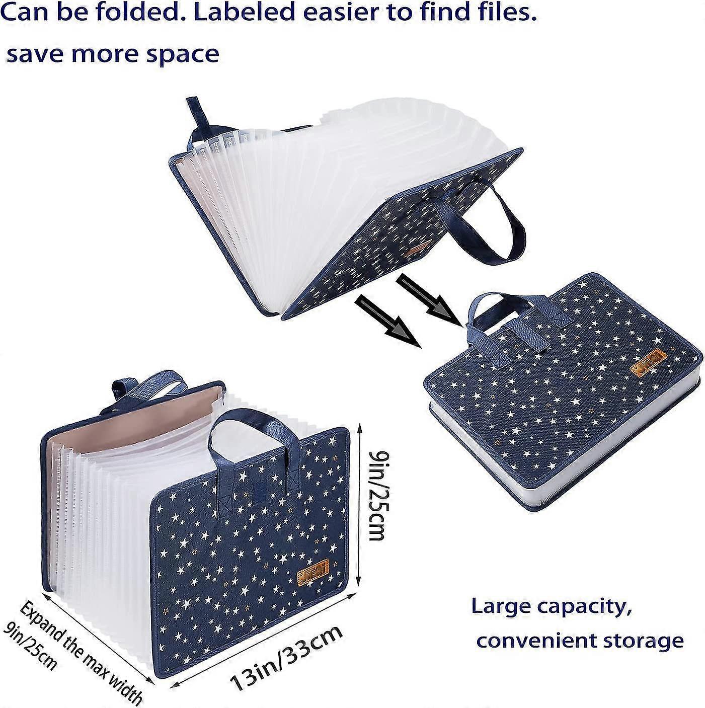 Expanding File Folder Document Organiser, 13 Pockets File Folders ...