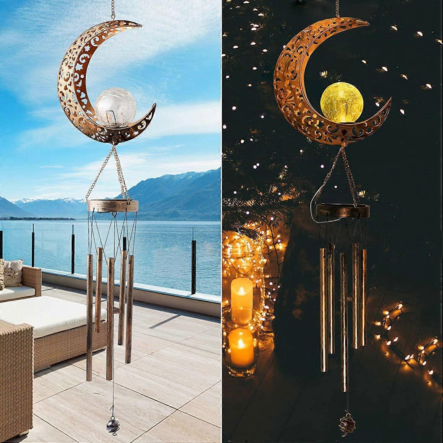 Solar Wind Chimes Lights Outdoor,LED Mobile Large Wind Chime Lights ...