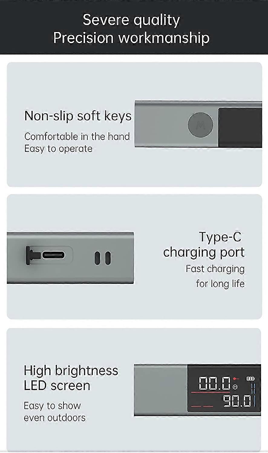 Protractor Digital Inclinometer Angle Measuring Laser Ruler With ...