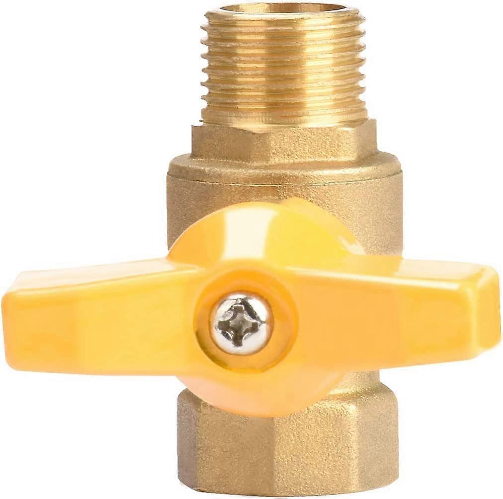 3/8 inch brass ball valve with yellow wing handle - external thread ...