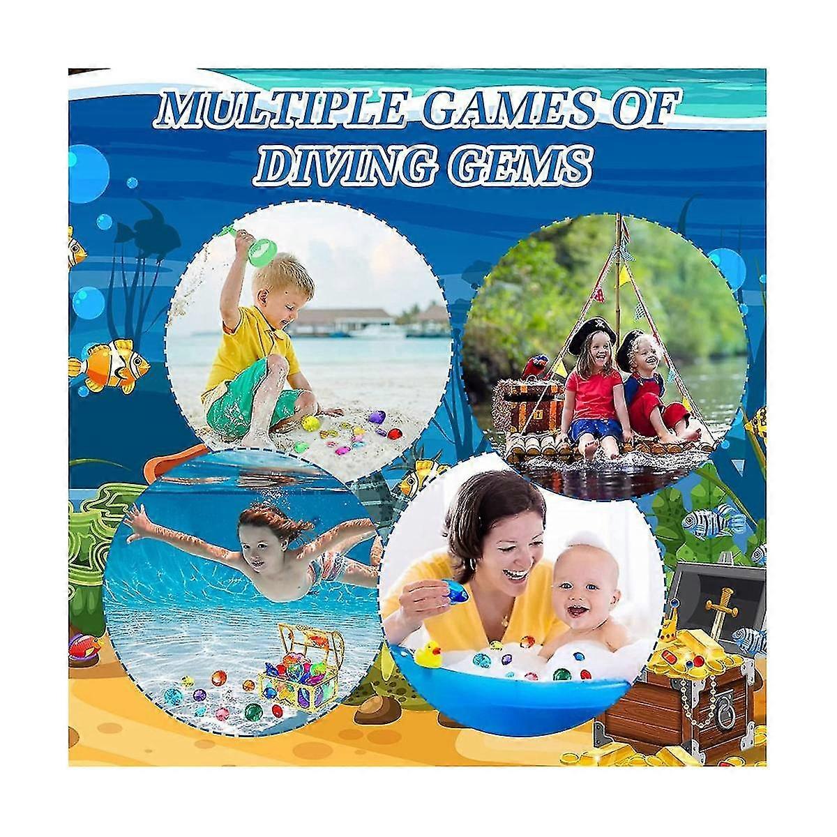 40pcs Diving Gem Pool Toys Include Colorful Diamonds Set Dive Toy ...