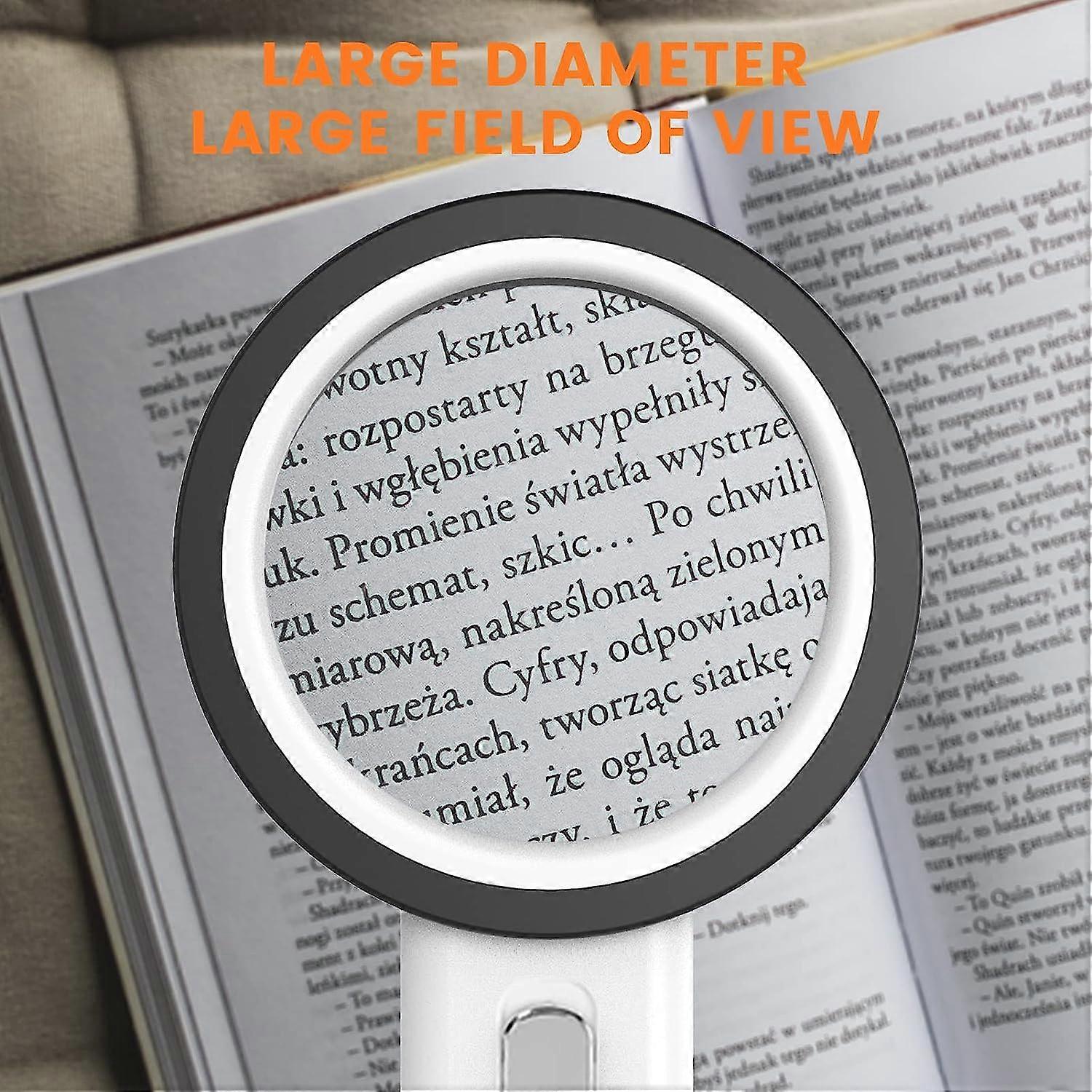 Lighted Reading Magnifier, 30X Magnifier with 12 LED Light, Handheld ...