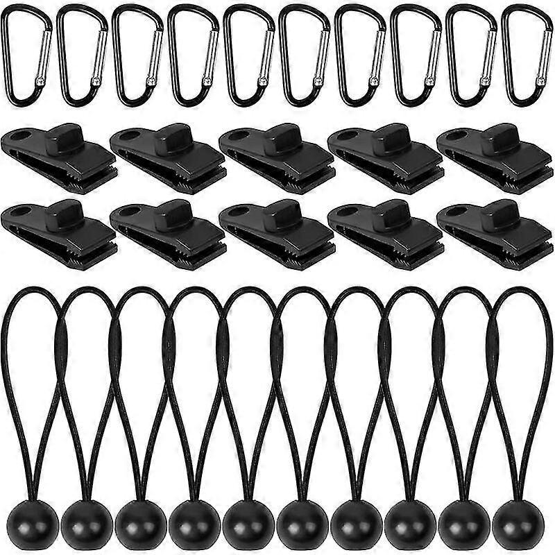 30 Pieces Black Tarp Clips Tarp Clamps Reusable Heavy Duty Tent Clip ...