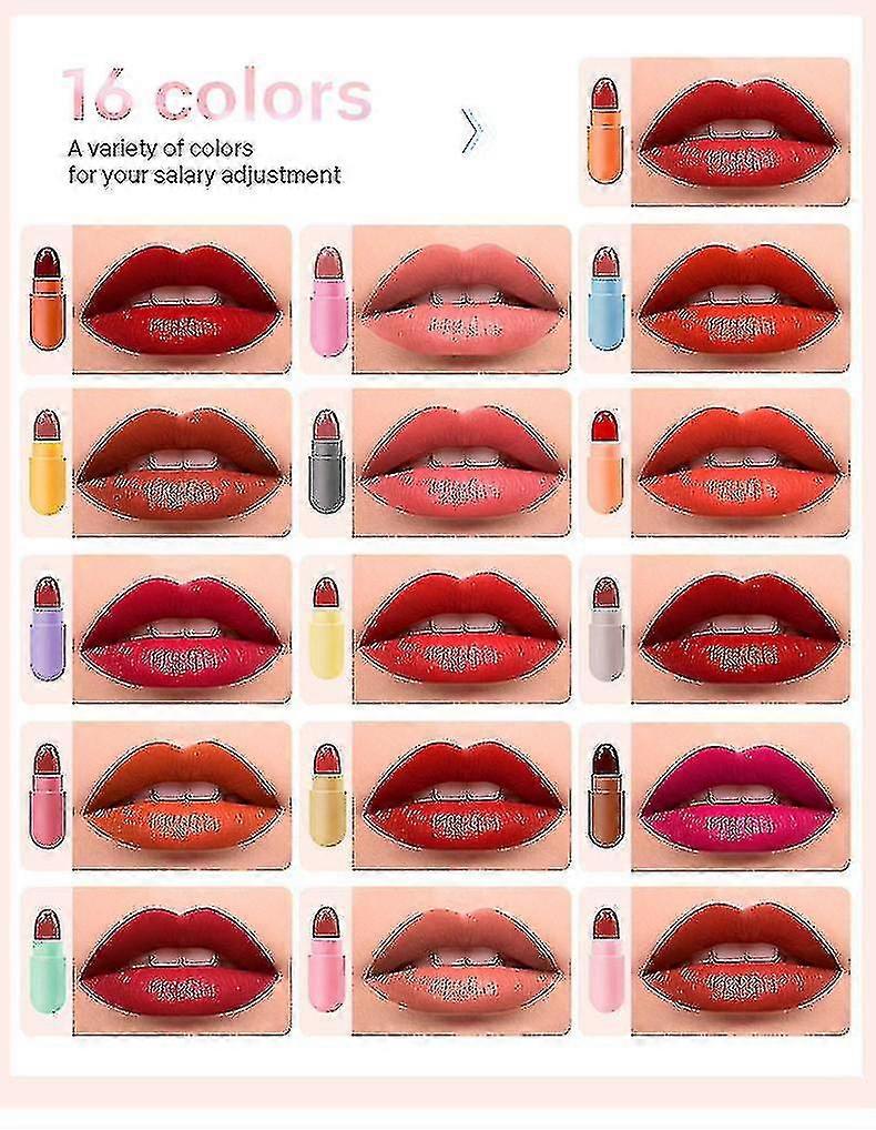16 Colors Mini Capsule Lipstick Set Matte Lipstick Set Mini Matte ...