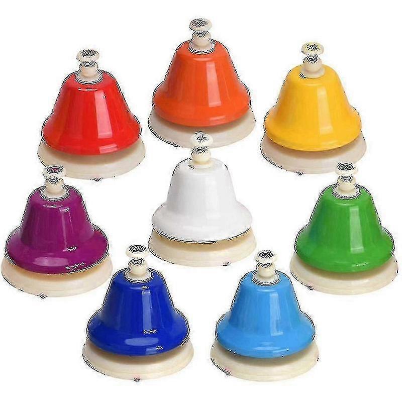 Desk Bells, 8 Diatonic Metal Hand Bells, Rainbow Music Bells, Musical ...