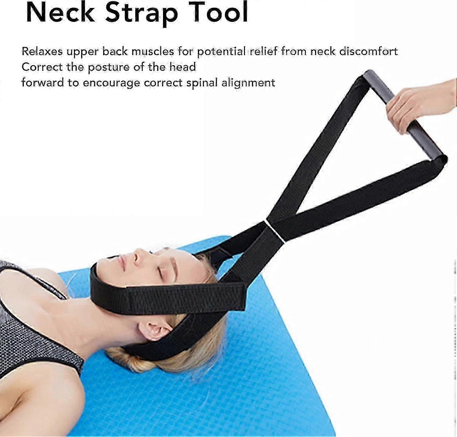 Neck Stretcher Strap, Spine Chiropractic Decompression Tool with Chin ...