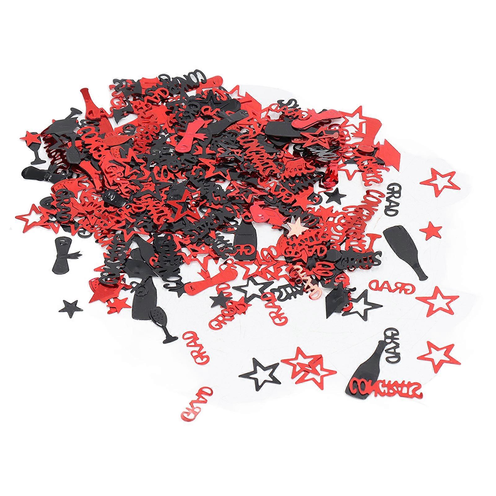 Graduation Confetti Black Red High Gloss Shiny 100g Graduation Party ...