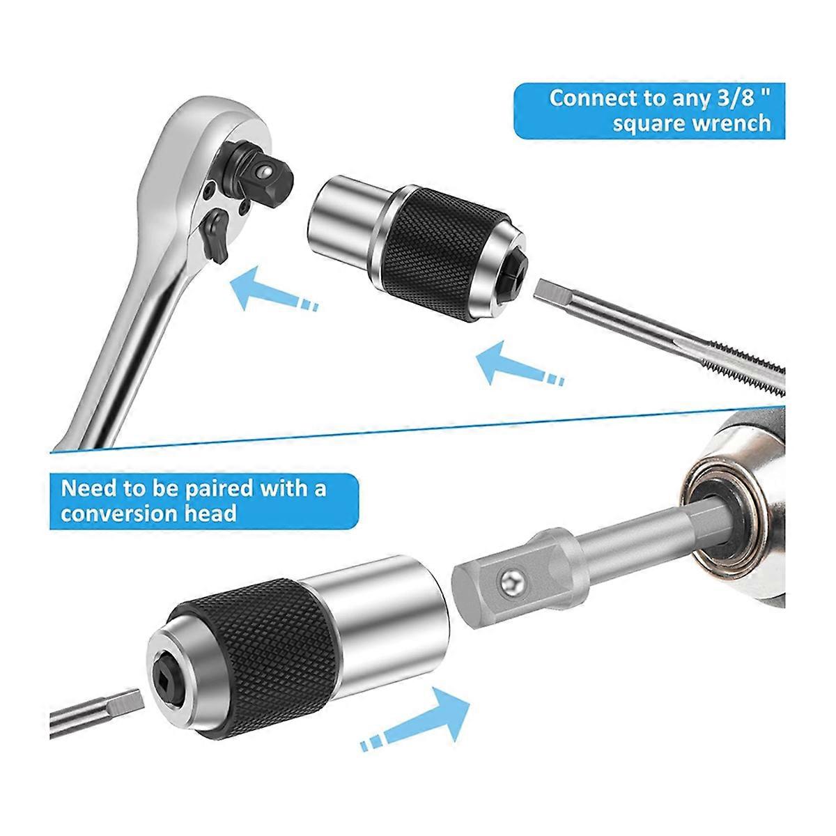 Tap Socket Set, Tap Holder Tool for 6-1/2 Tap and 3/8Inch Drive Tap ...