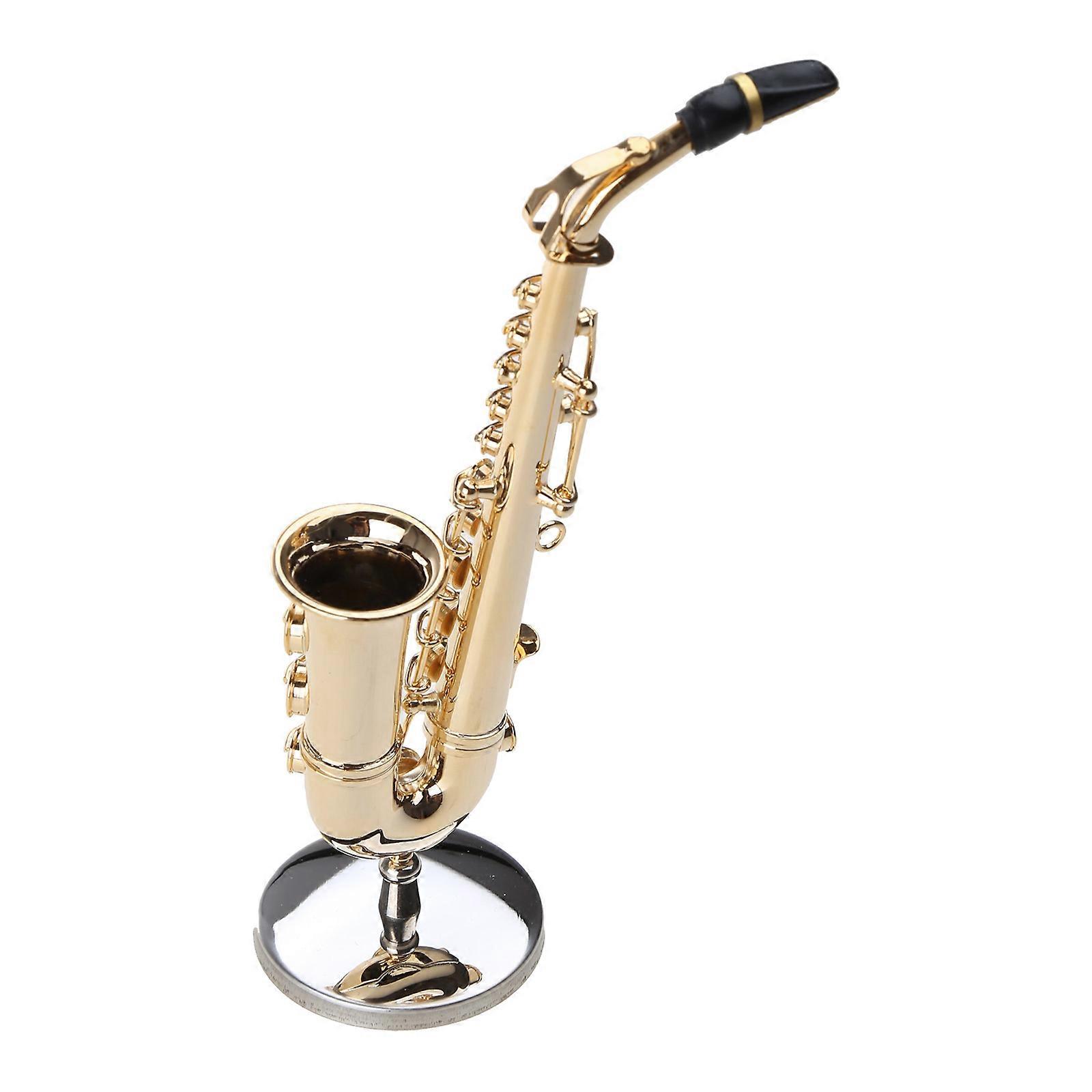 Copper Miniature Saxophone with Base Miniature Dollhouse Model Mini ...