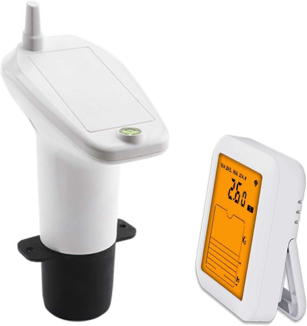 LCD Water Level Detector with Indoor Tank Temperature Sensor and Adjustable Mount for Home Water ...