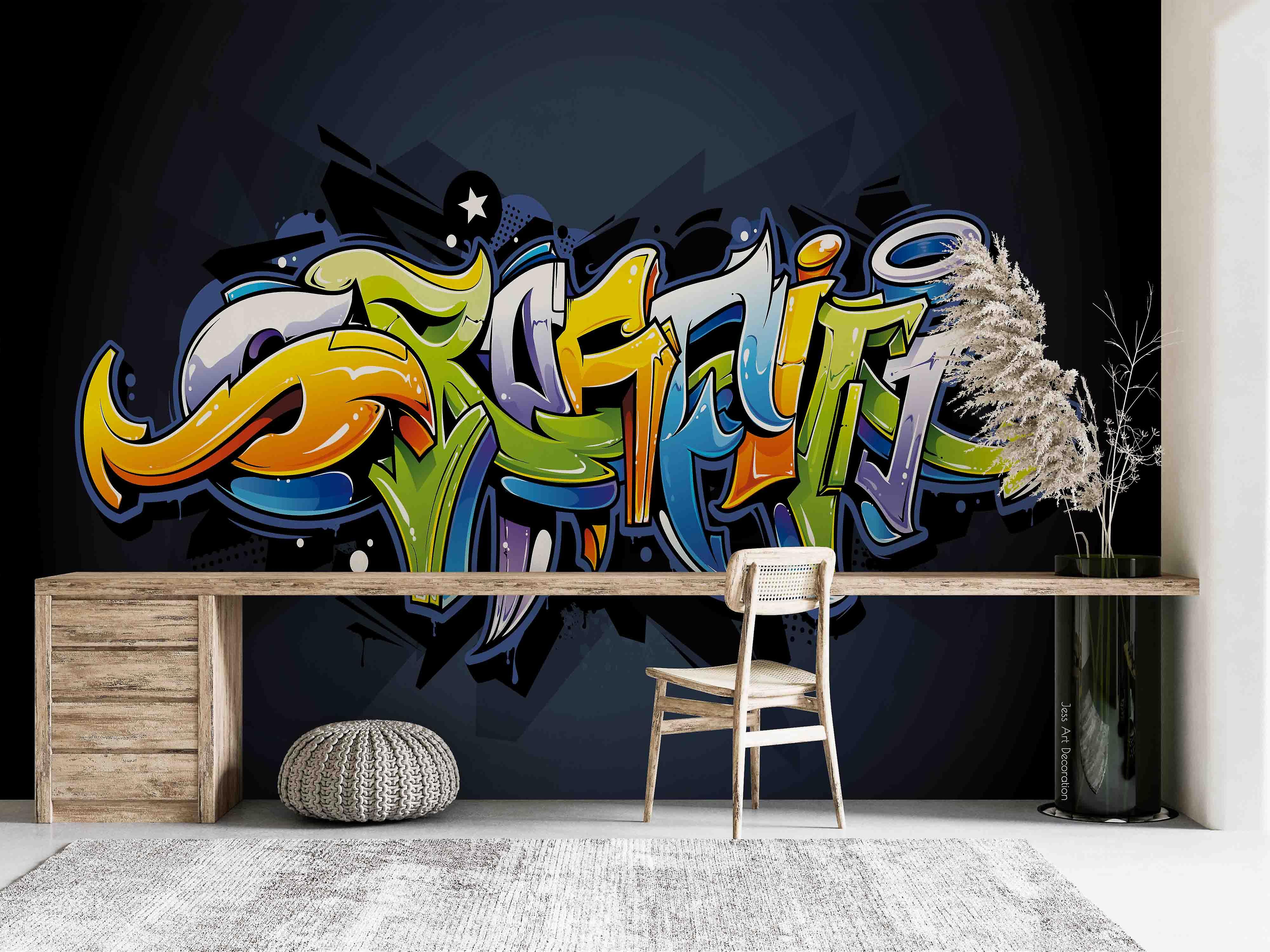 3D Graffiti Abeceda Vzor Nástěnná tapeta Gd 2842 | Fruugo CZ