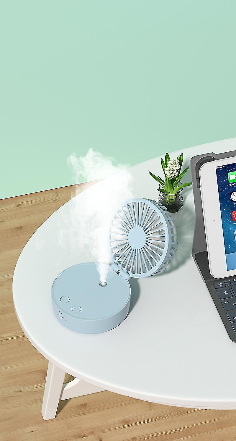 Ventilateur USB hheld blanc qui pulvérisera / allumera / pliera avec la ...
