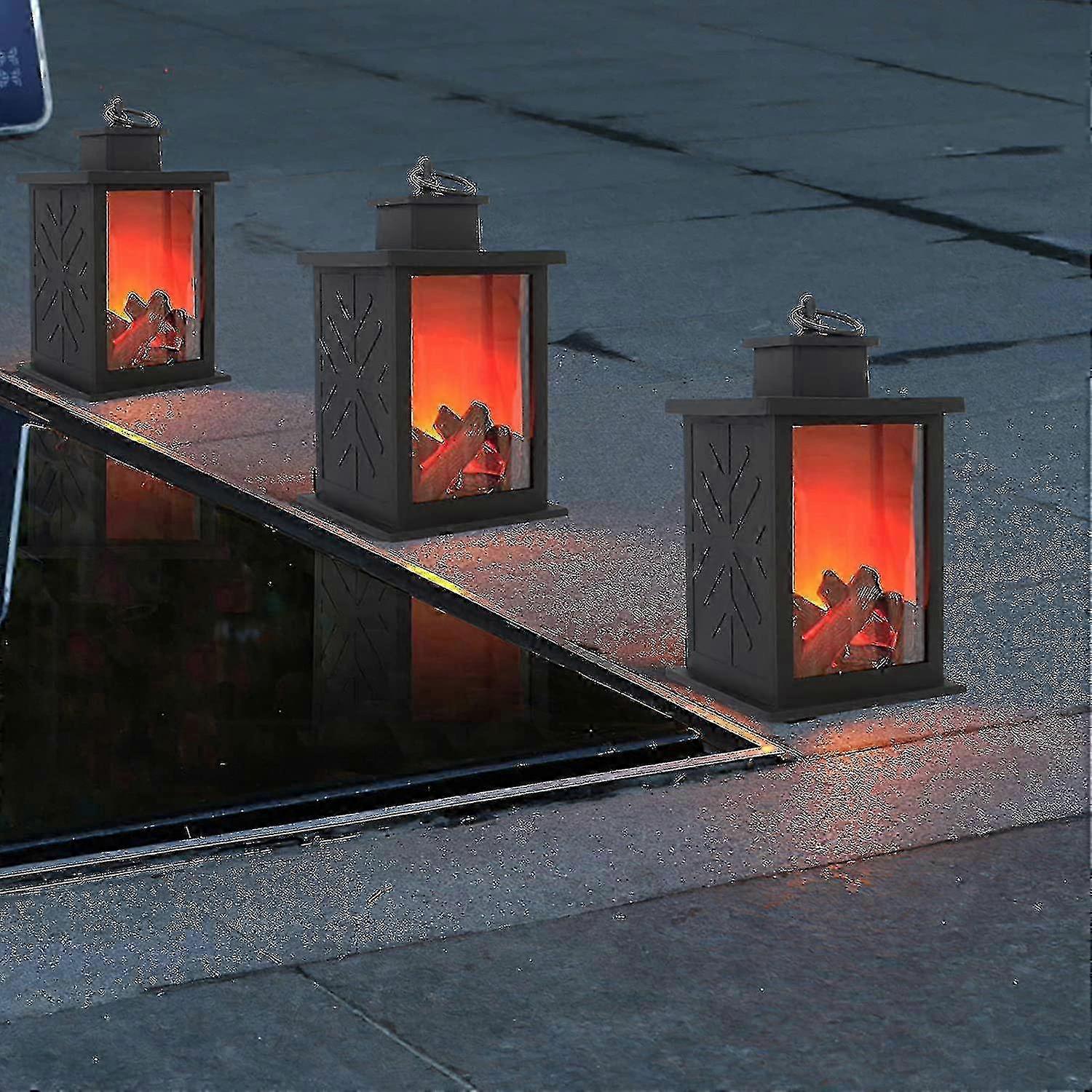 Fireplace Lantern, Realistic Led Fireplace Decoration Lamp Simulation ...