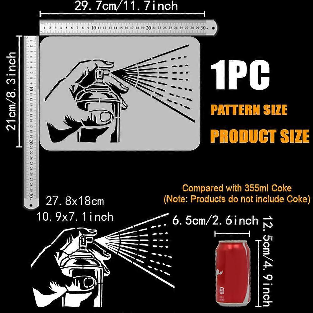 Graffiti Spray Can Painting Stencil 8.3x11.7inch Hollow out Graffiti Style Template Reusable ...